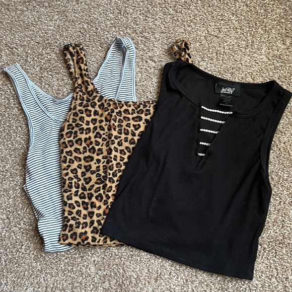 GAP | Tops | 3pc Tank Set S Black Rhinestone Tank Xs Striped Tank S ...